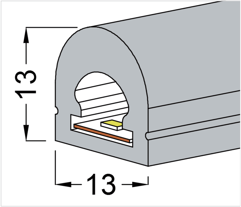 China round led neon flex light strip flexible